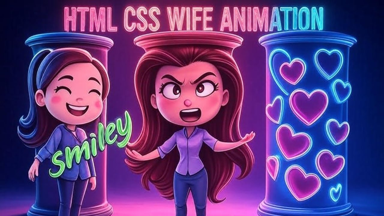 HTML CSS Wife Animation 😍 | Smiley Wife vs Angry Wife vs Good Wife ...
