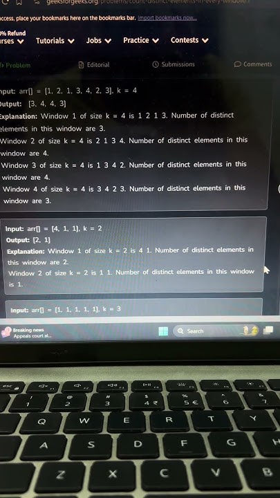 Count distinct element in every window #gfgstreek #coding #datastructure #programming #potd ...