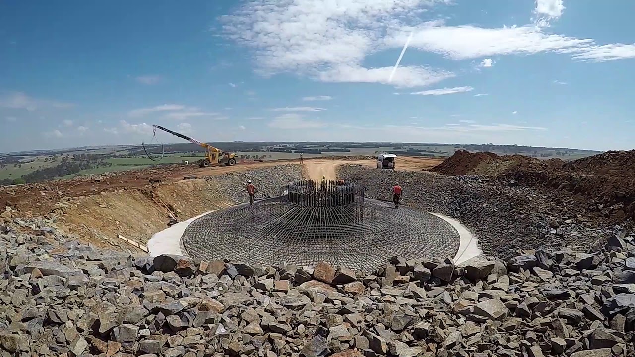 Wind Farm Tower Footing Construction Time-lapse - YouTube