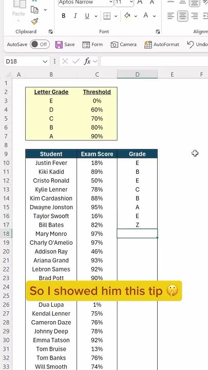 How to grade hundreds of exam scores with this Excel function. - YouTube