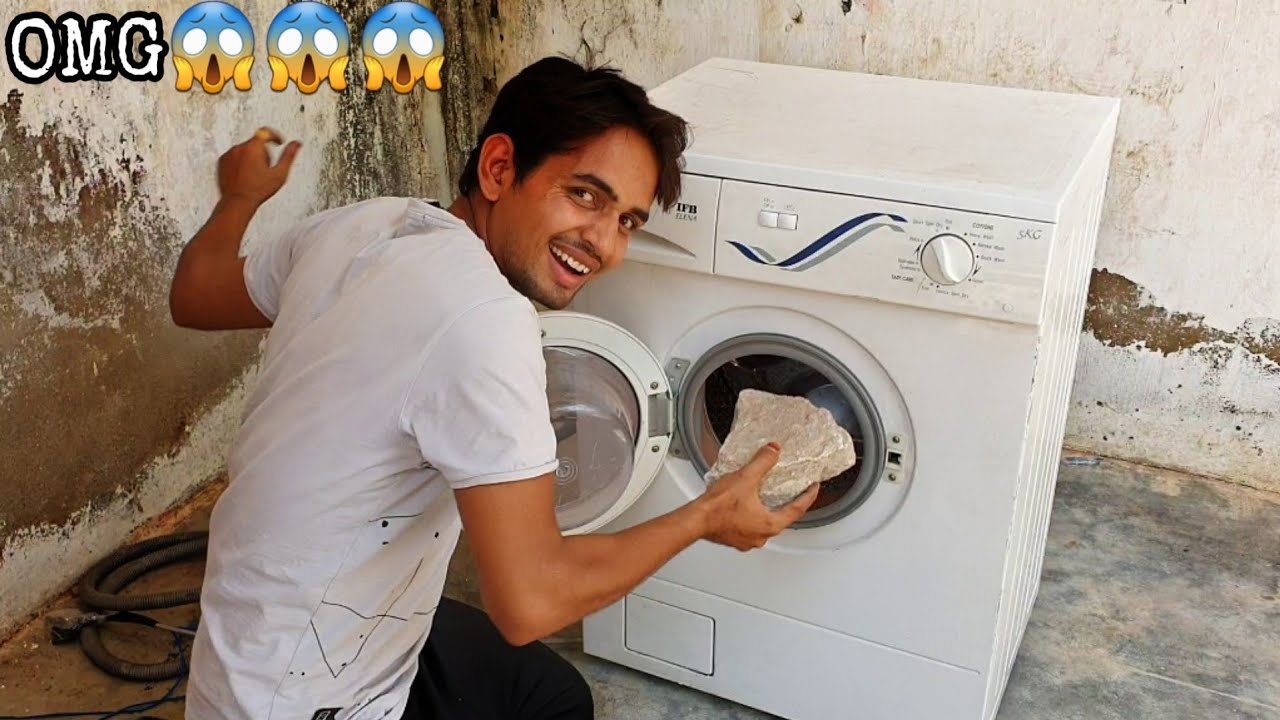 चलती मशीन में पत्थर डाले तो क्या होगा - Crazy Washing Machine ...