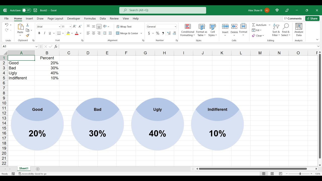 Link cells to fancy balls in Excel - YouTube