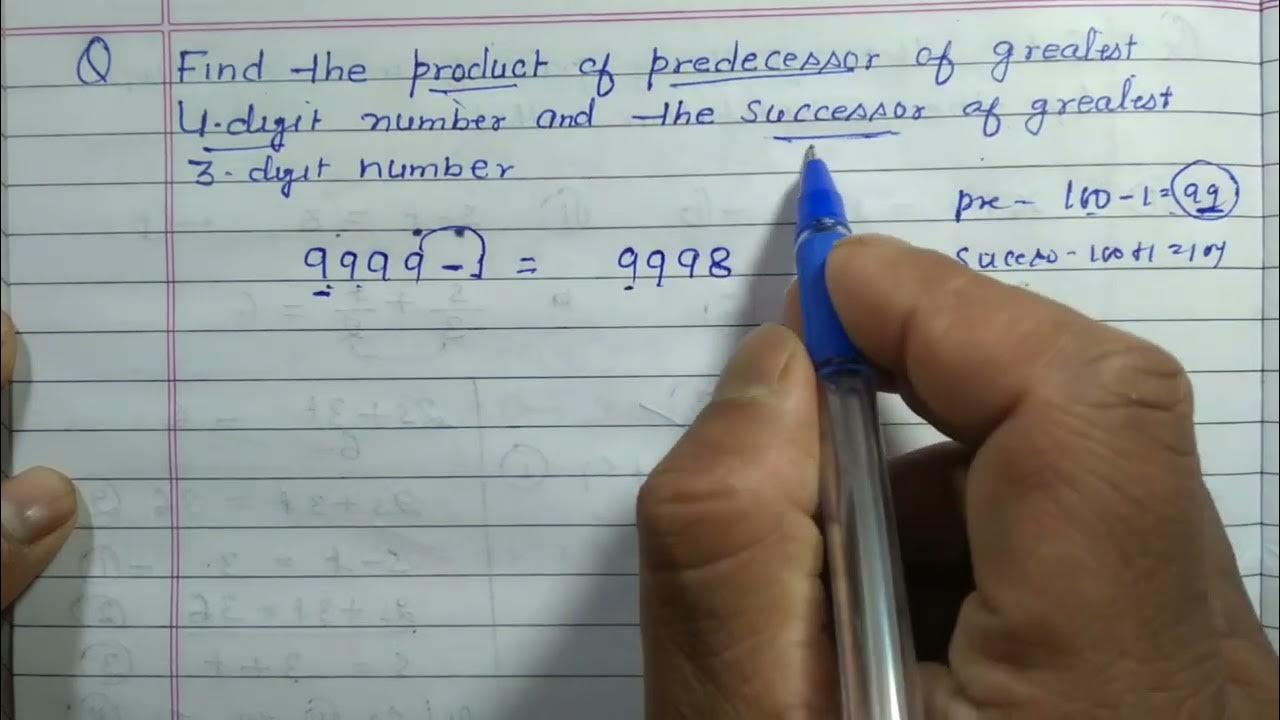 Find the product of predecessor of greatest 4 digit and the successor ...