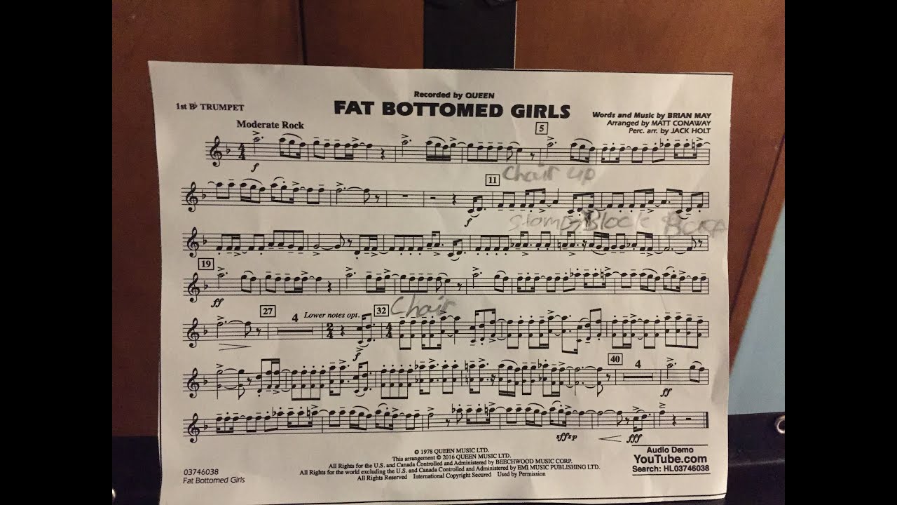FAT BOTTOMED GIRLS By QUEEN (Trumpet Cover) - YouTube