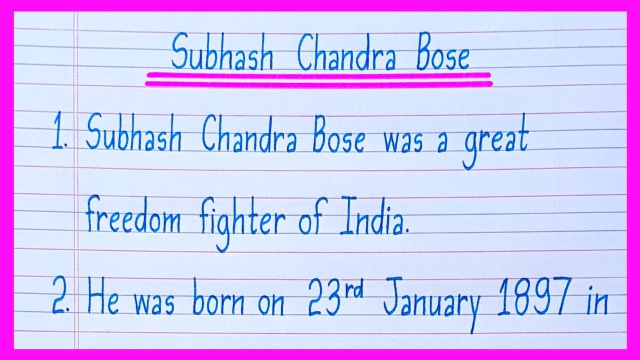 10 Lines On Subhash Chandra Bose | Essay On Subhash Chandra Bose ...