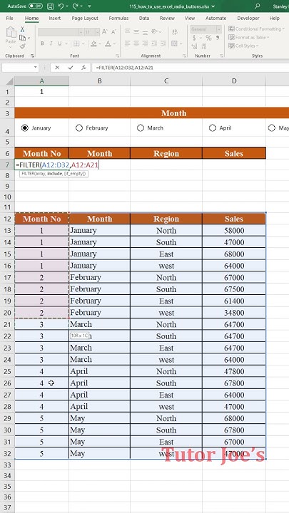 Excel Radio Buttons: Simplifying Data Input and Interactivity in Spreadsheets | Tutor Joes - YouTube