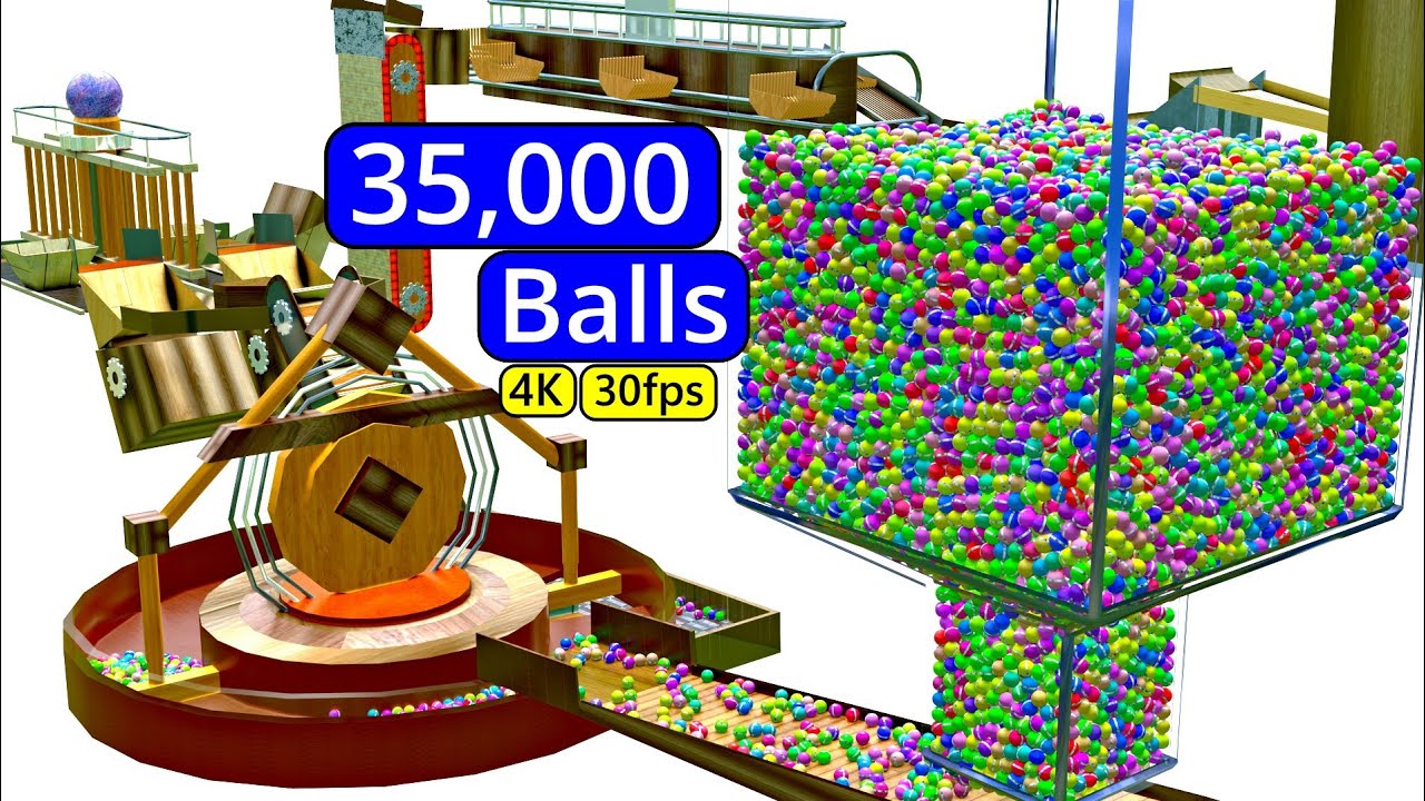 35,000 Colorful Balls Marble Run Loop animation V7 | #marblerun # ...