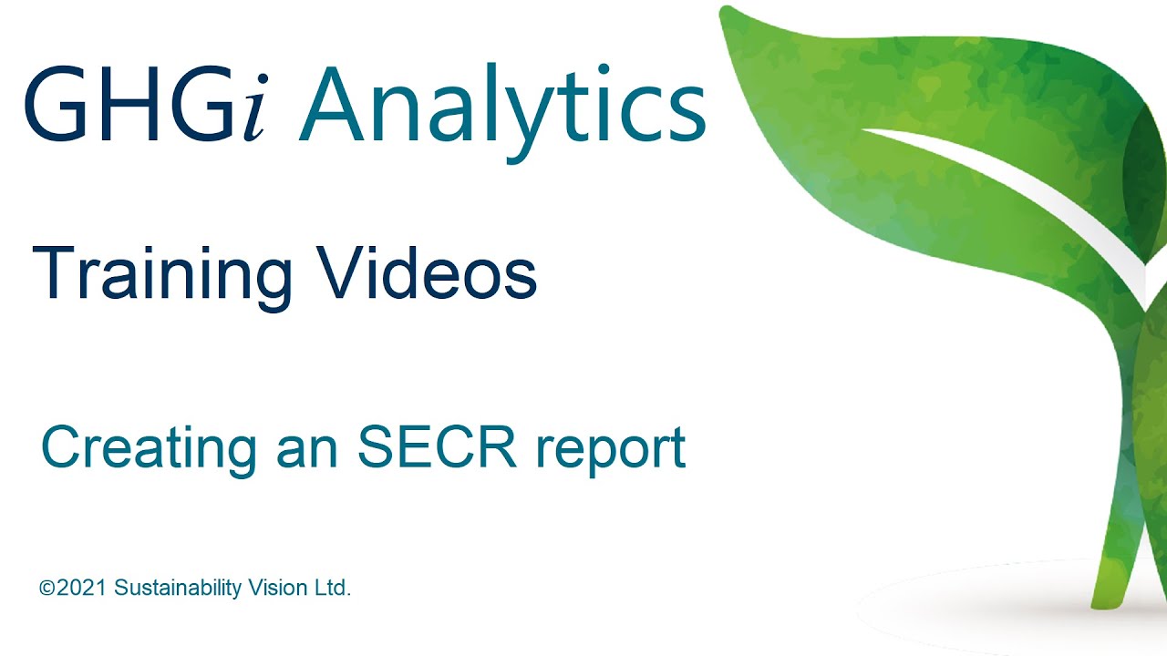 Creating an SECR Report - YouTube