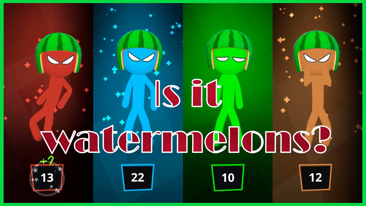 Do you like watermelons? The Stickman Party Minigames 1234 - YouTube