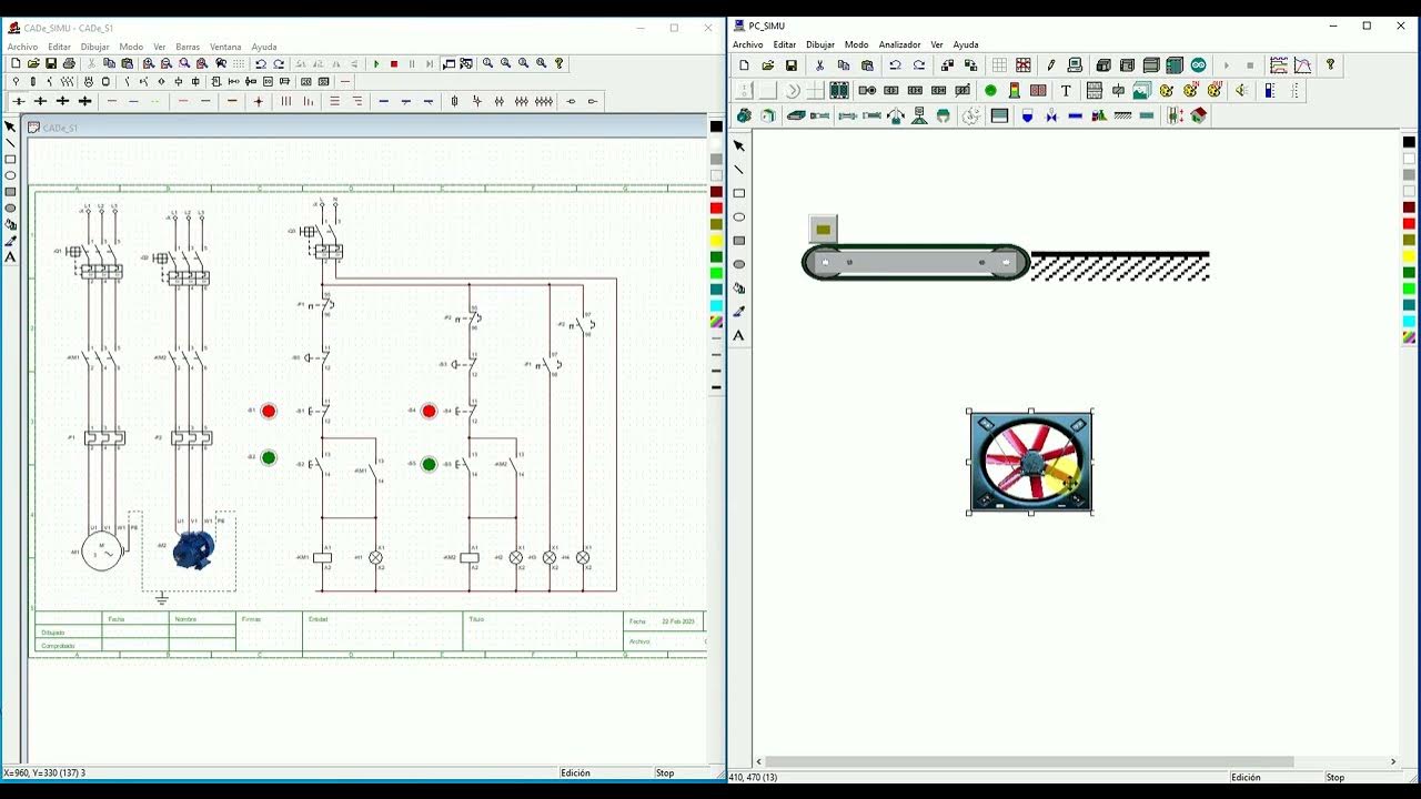 ARRANQUE DIRECTO DE MOTOR TRIFASICO CON PC SIMU Y CADE SIMU - YouTube