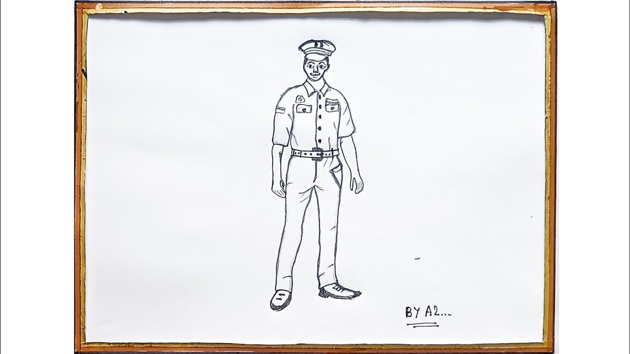 Police drawing | पुलिस का चित्र | policeman drawing | પોલીસ નું ચિત્ર ...