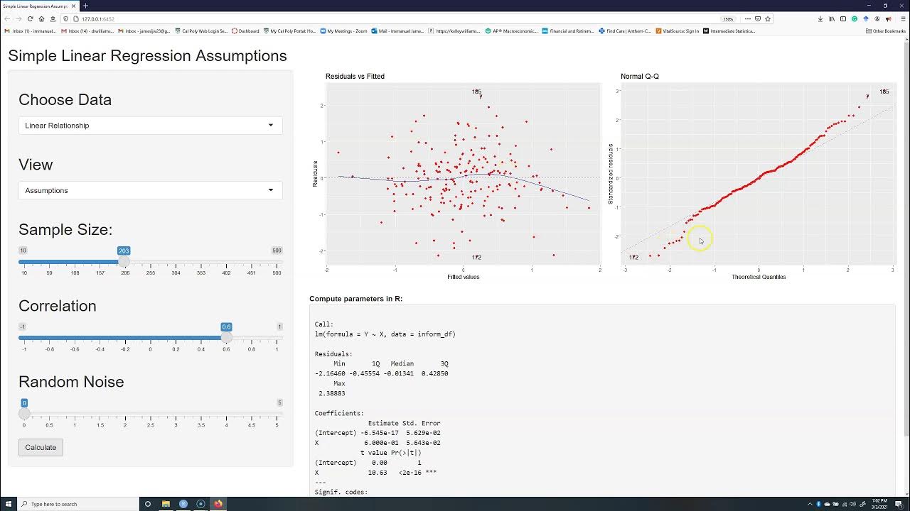 Simple R Shiny & Statistics: Model Assumptions for Regression - YouTube