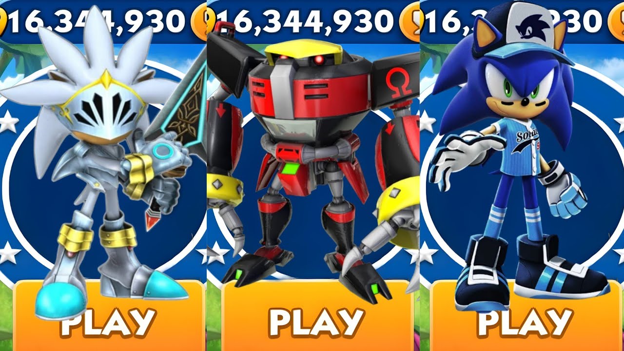 Sonic Dash - Sir Silver VS Omega Dash VS Slugger Sonic _ Movie Sonic vs ...