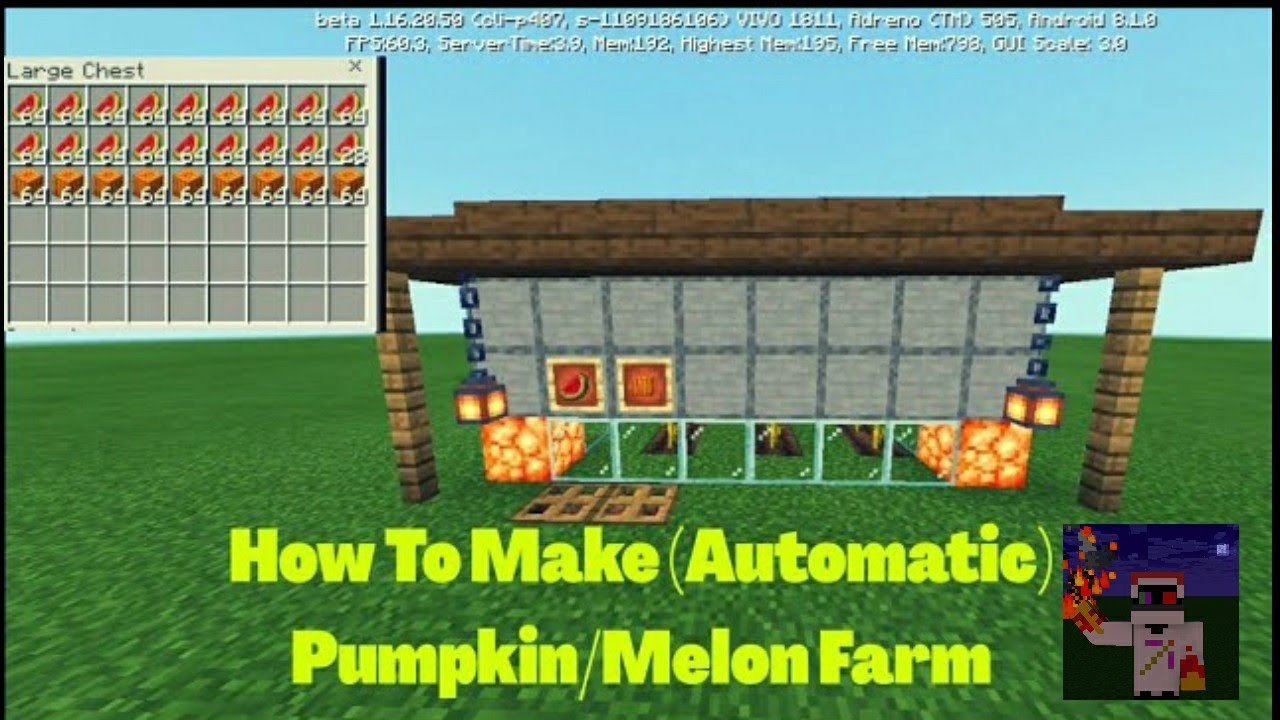Minecraft | How To Make (Automatic) Pumpkin/Melon Farm | Bedrock/Java ...