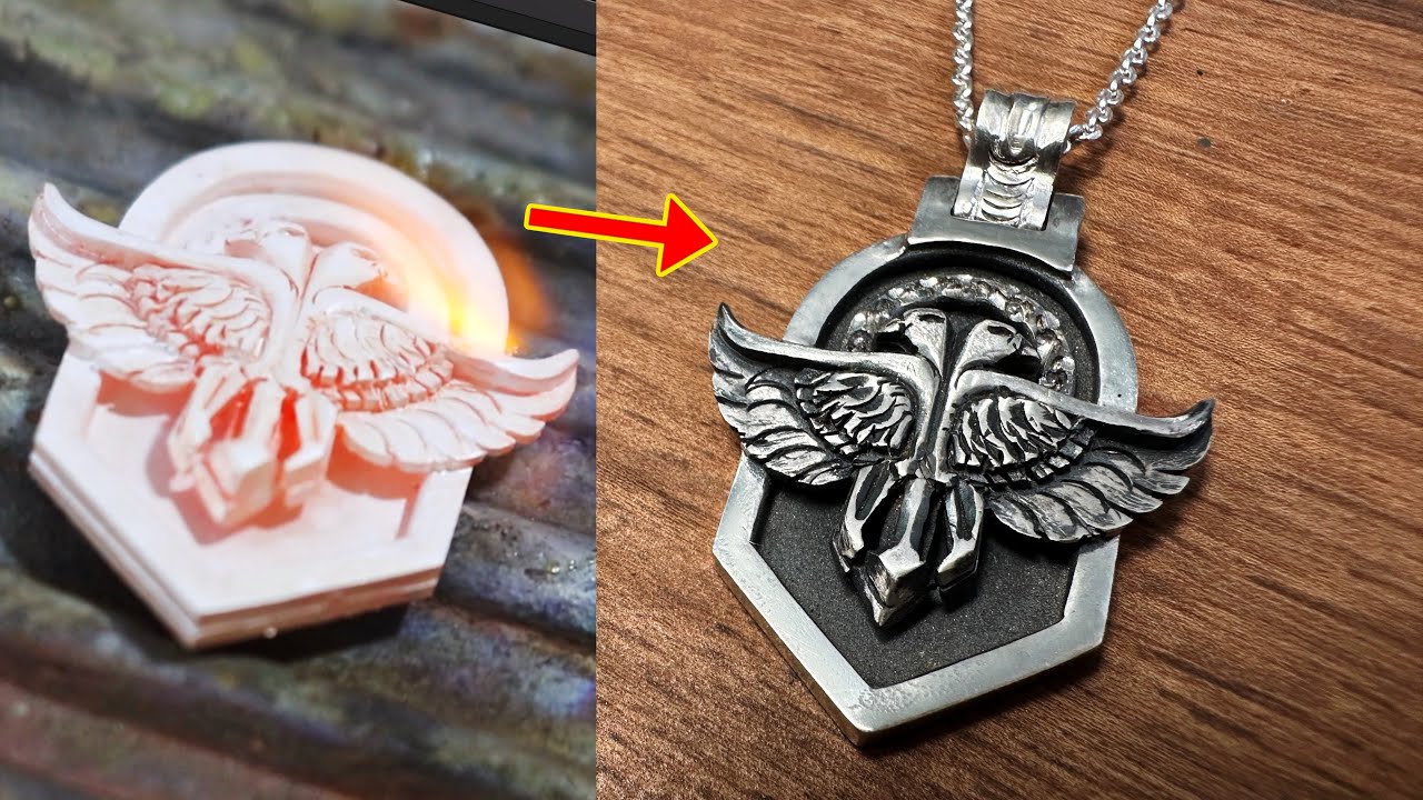 I made an eagle pendant with simple tools - forging silver - YouTube