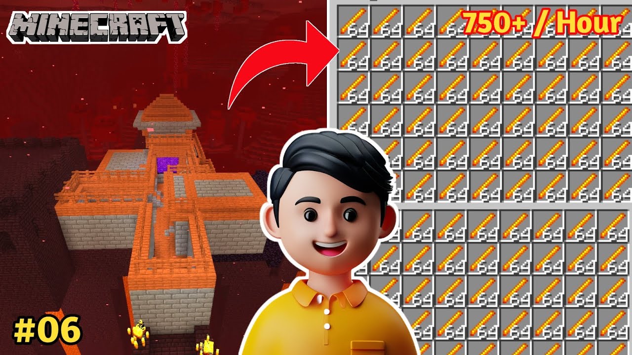 I BUILT A ULTIMATE BLAZE ROD FARM IN NETHER - MINECRAFT 06 - YouTube