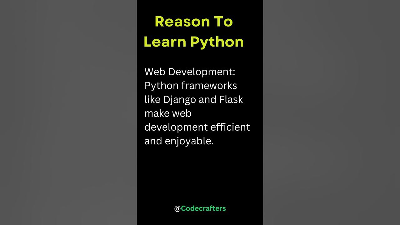 Reason To Learn Python No 12 #python, #programming, #coding, #shorts, #trending - YouTube