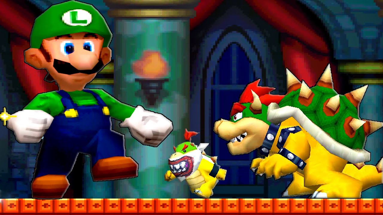 All Bosses with Giant Luigi - New Super Mario Bros DS [4k-60fps]. - YouTube