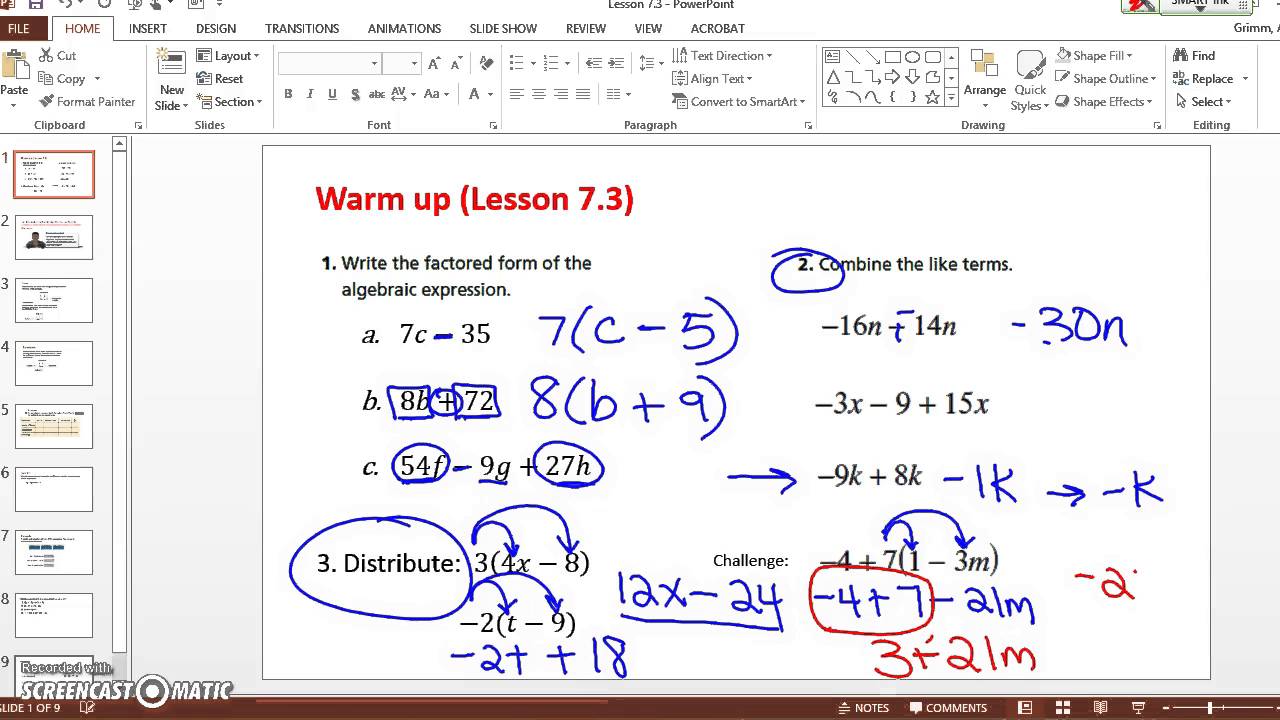 Math 7 Lesson 7.3 part 1 - YouTube
