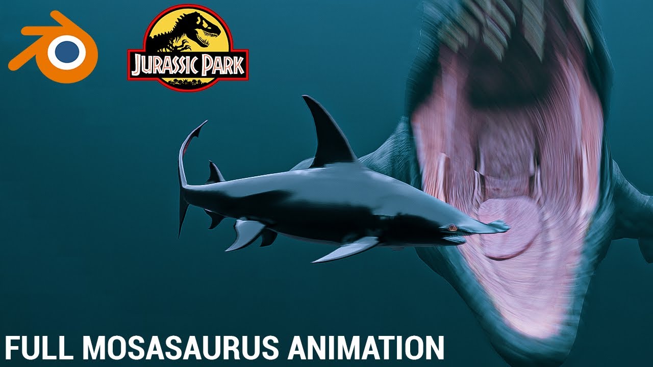 Mosasaurus Jurassic Park Animation - Made In Blender - Eveee Render ...