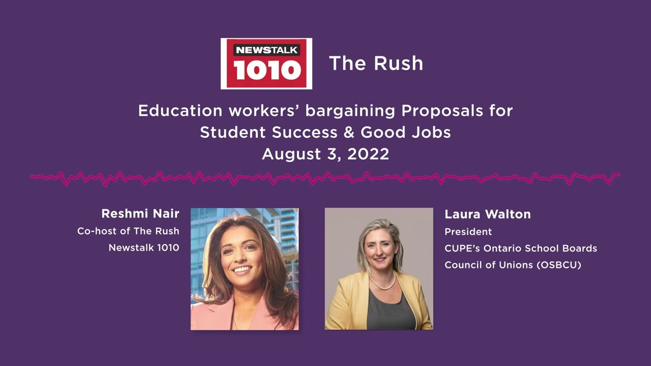 Laura Walton on Newstalk1010 talks about education workers’ bargaining ...