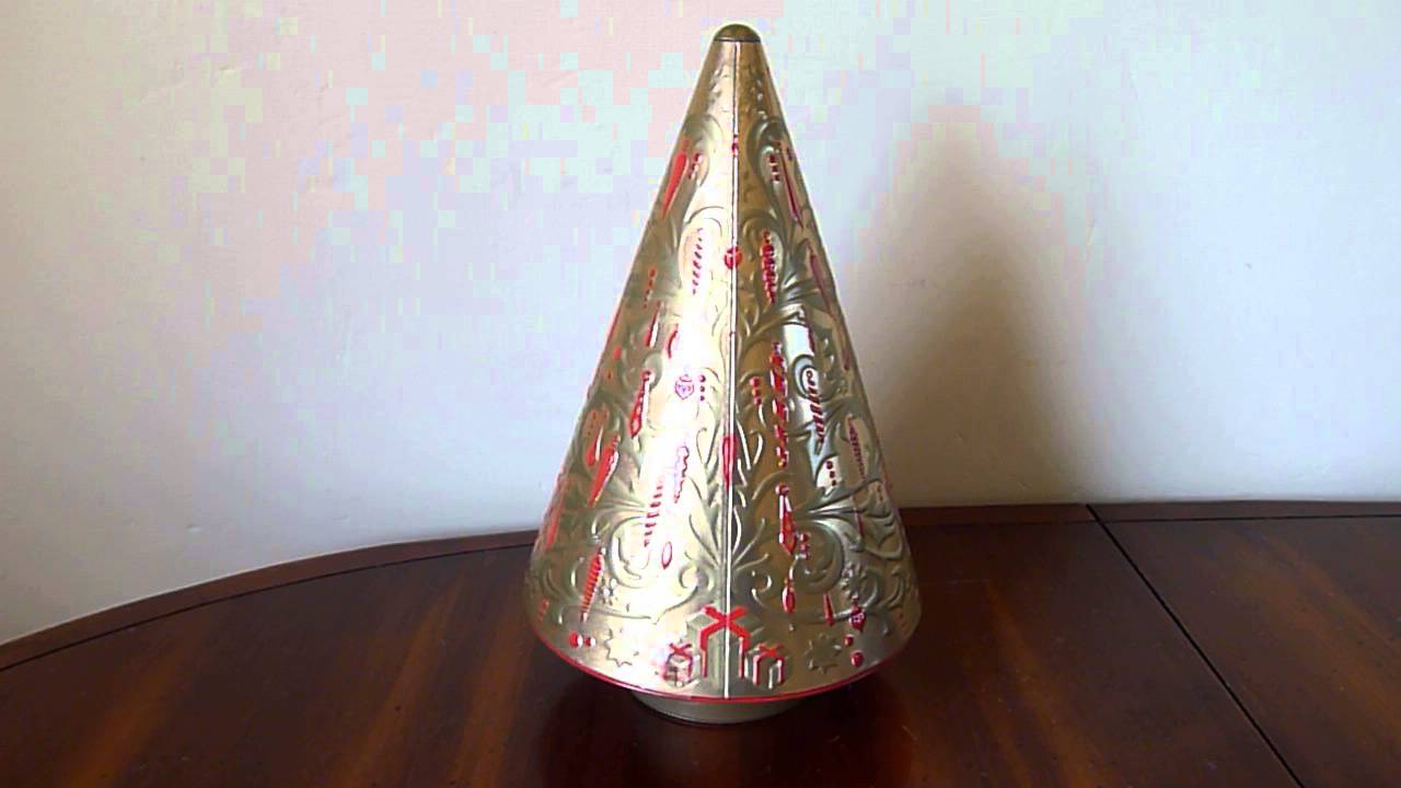 Rotating Musical Christmas Tin Tree - YouTube
