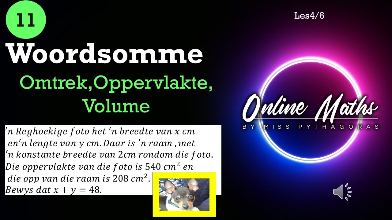 Graad 11 Wiskunde Woordsomme Les 4 Omtrek, Oppervlakte, Volume - YouTube