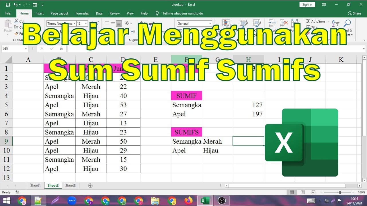 Memahami Sum Sumif Dan Sumifs Pada Microsoft Excel - YouTube