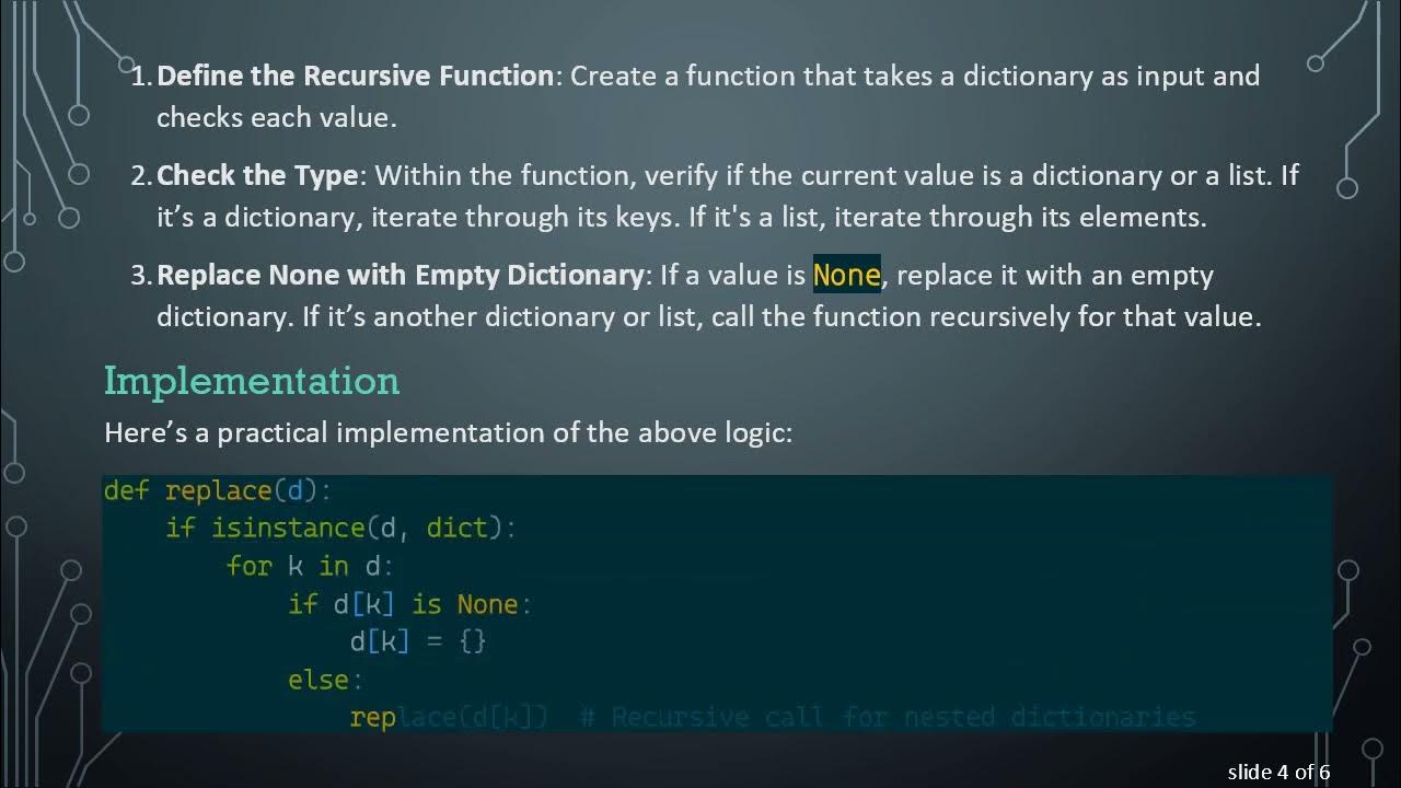 How to Replace None with an Empty Dictionary in Python Dictionaries ...