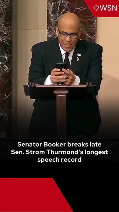 Senator Booker breaks late Sen. Strom Thurmond's longest speech record #corybooker #speech # ...