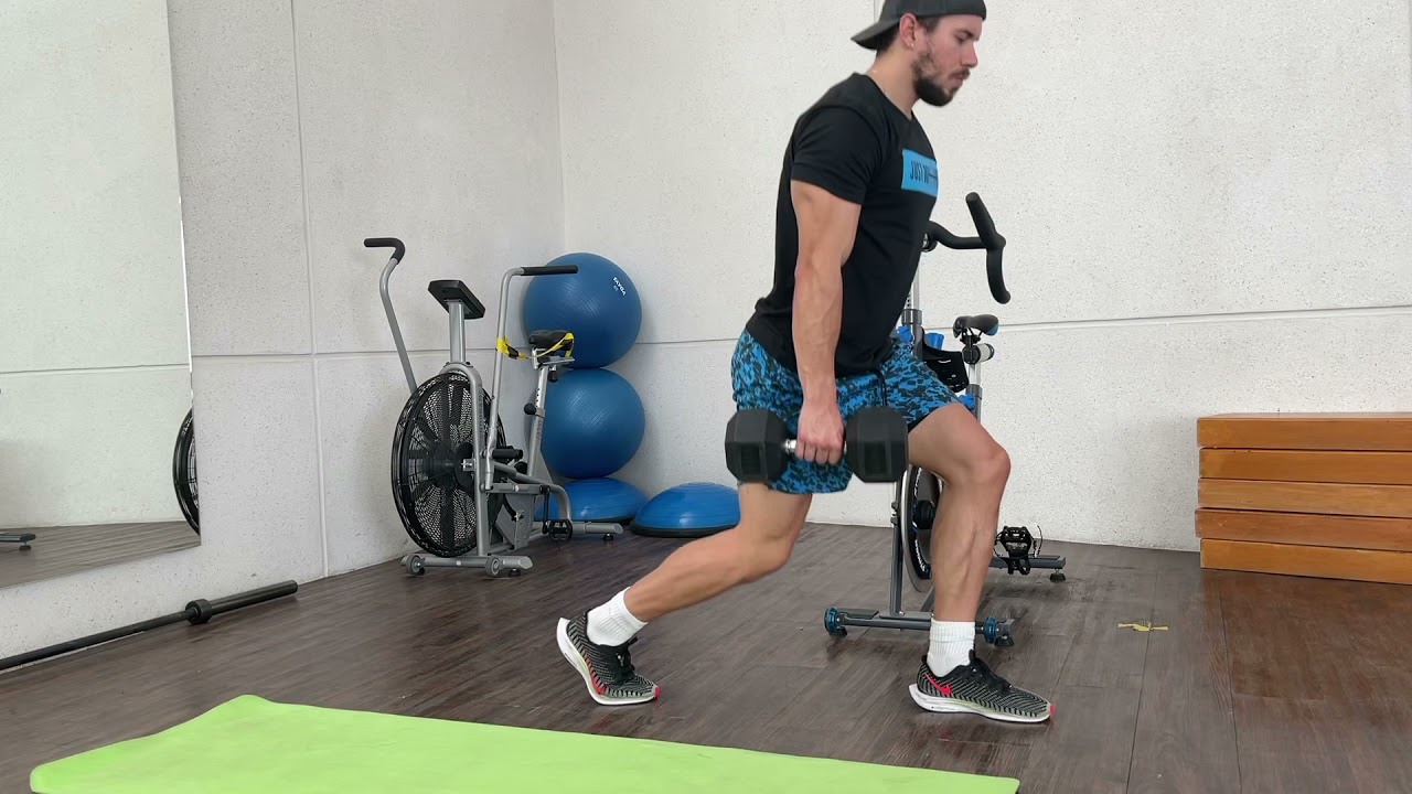 Weighted pulse walking lunges - YouTube