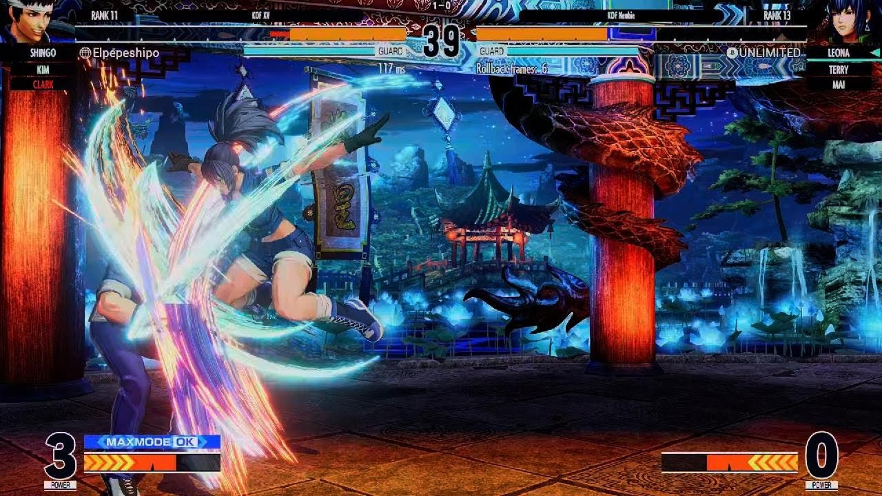 KOF XV_ Online Match. Leona & Terry vs. Clark, Shingo & Kim - YouTube