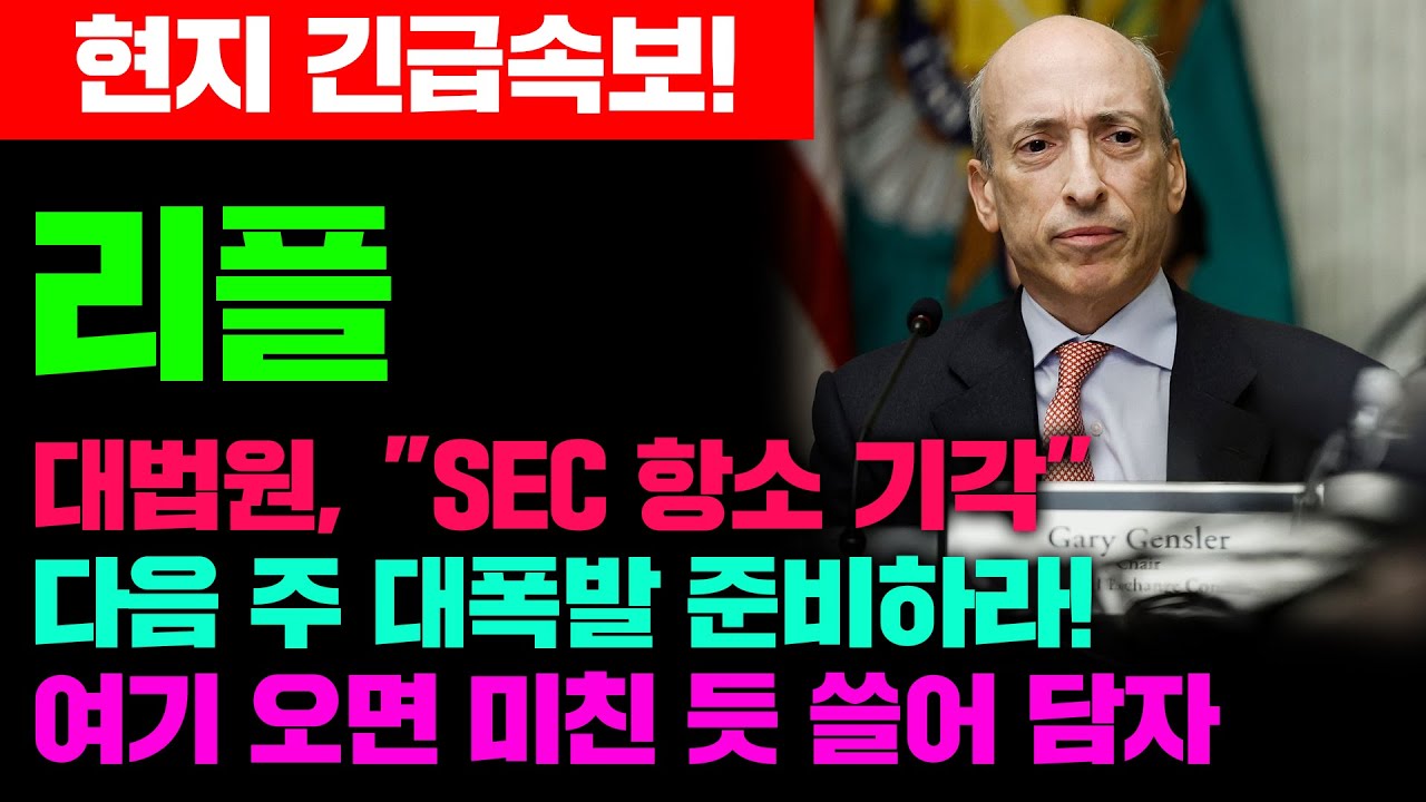 현지 긴급속보 리플 대법원 Sec 항소 기각다음 주 대폭발 준비하라 여기 오면 미친 듯 쓸어 담자 리플 리플전망 리플코인 리플대응 리플수익 리플급등