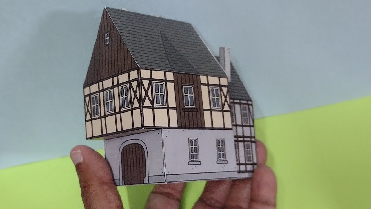 DIY Printable Paper Model Medieval Half Timbered House Papercraft ...