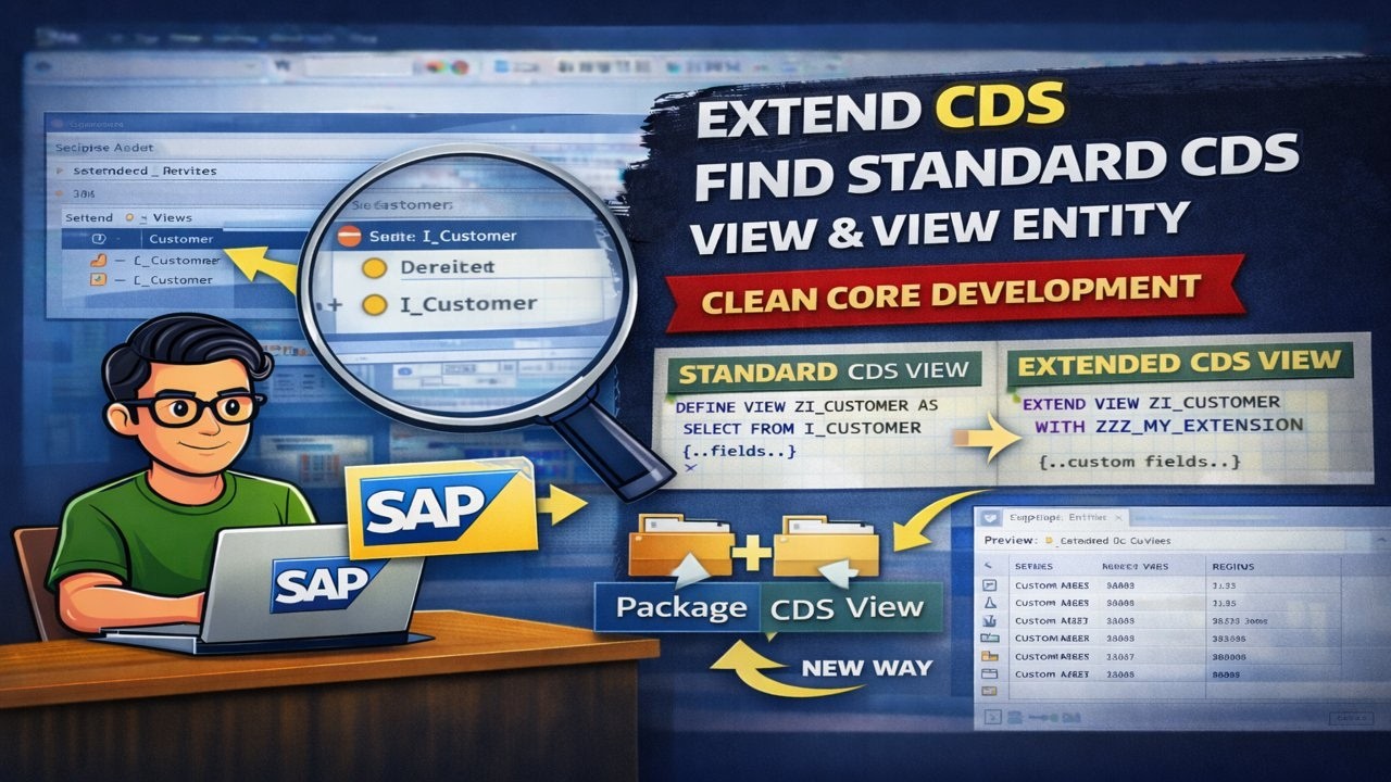 Extend Standard CDS Views | View Extension & View Entity Explained ...