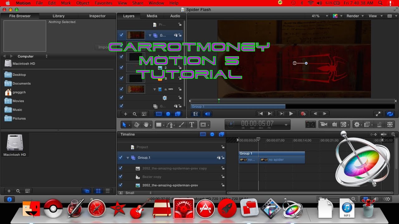 How to do a flashing spider in Motion 5 - YouTube
