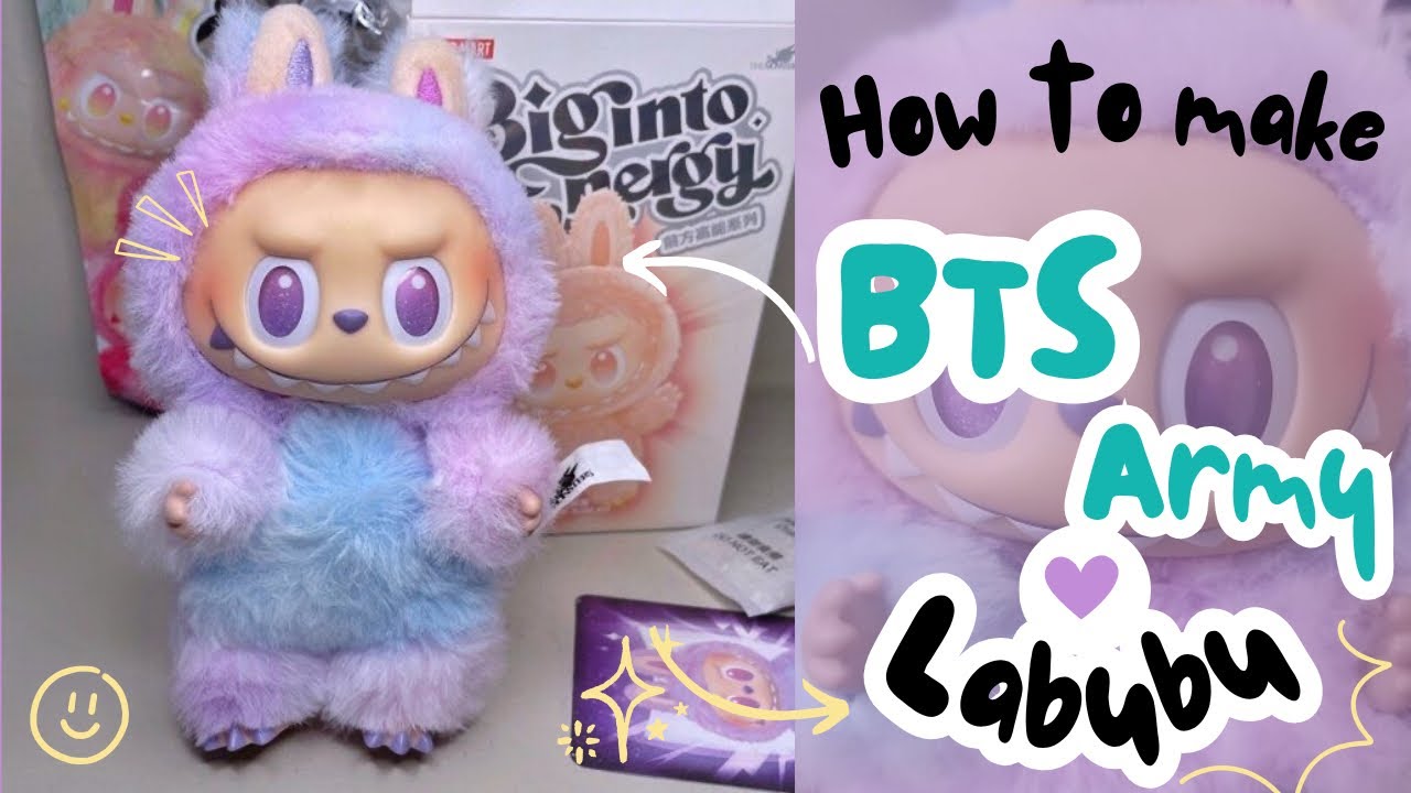 BTS LABUBU 💜 / how to make bts army labubu ( no stitching ) / labubu at ...