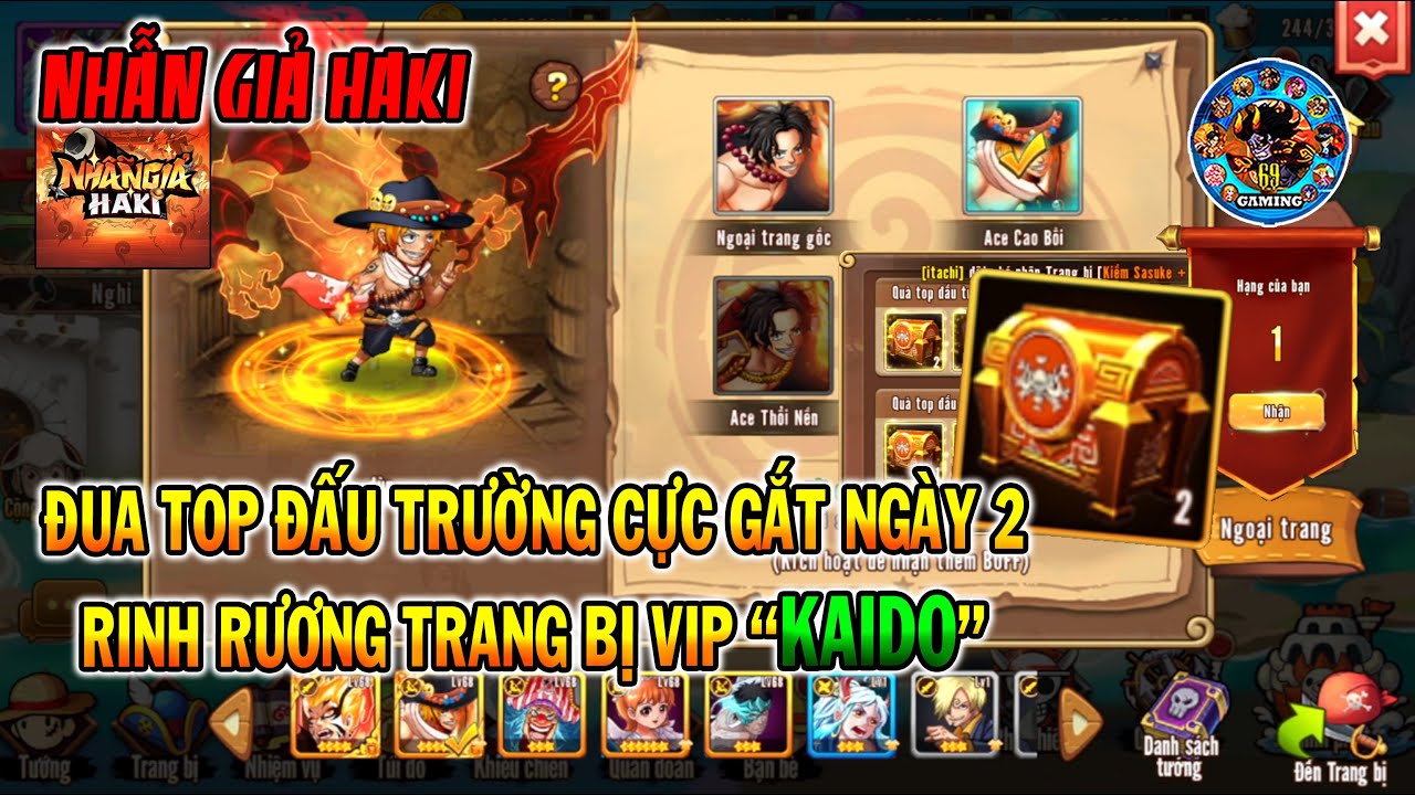 NHẪN GIẢ HAKI NGÀY 2 ĐUA TOP ĐẤU TRƯỚNG LẤY RƯƠNG TRANG BỊ KAIDO VIP ...