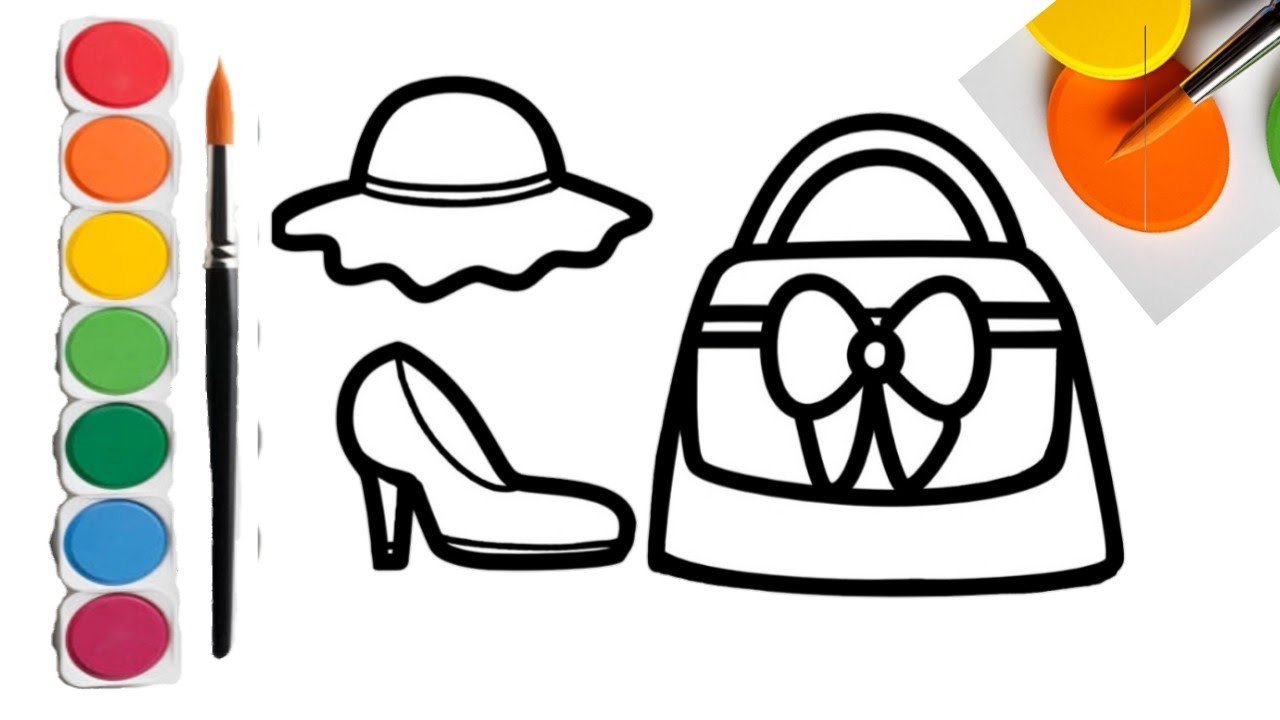 Girls accessories drawing. #purse #coloringfun - YouTube