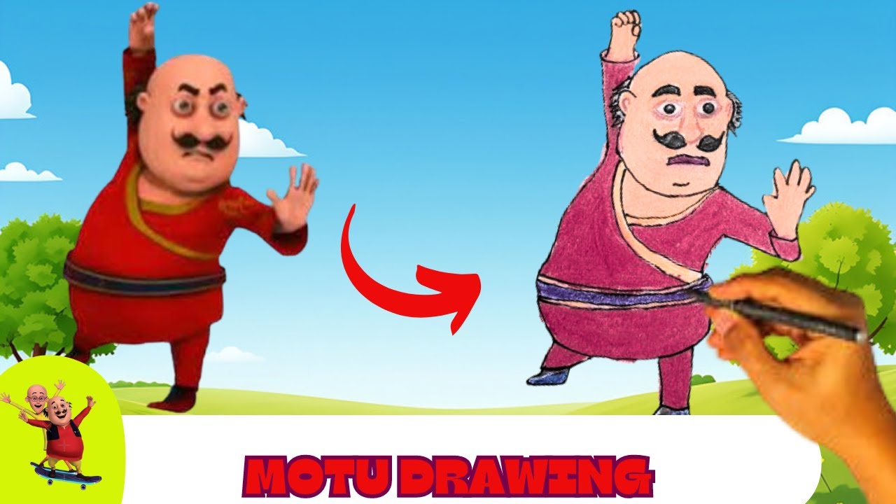 Motu Patlau Drawing||Motu Patlu Drawing Easy Step By Step||Motu Patlu ...