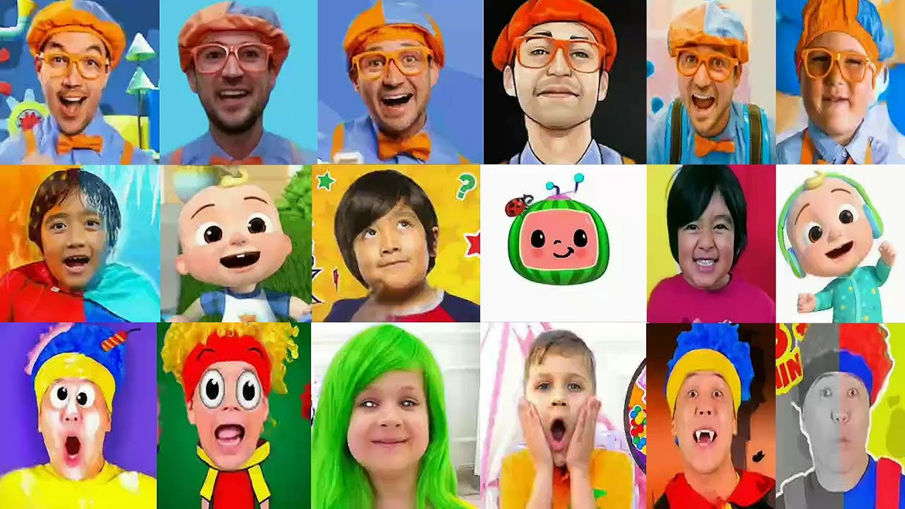Blippi & Ryan’s World & Cocomelon & D Billions & Diana & Roma ...