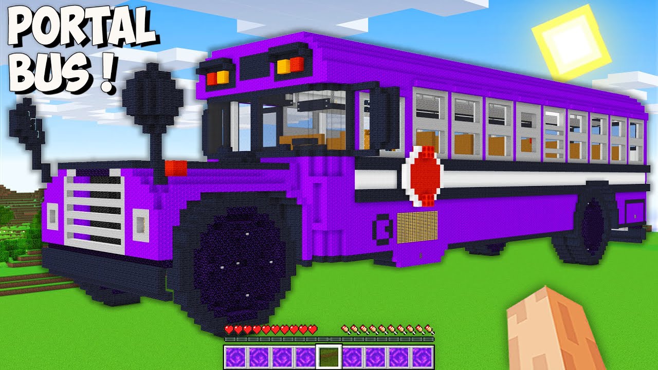I found THE BIGGEST PORTAL BUS in Minecraft! This is GIANT SECRET BUS ...