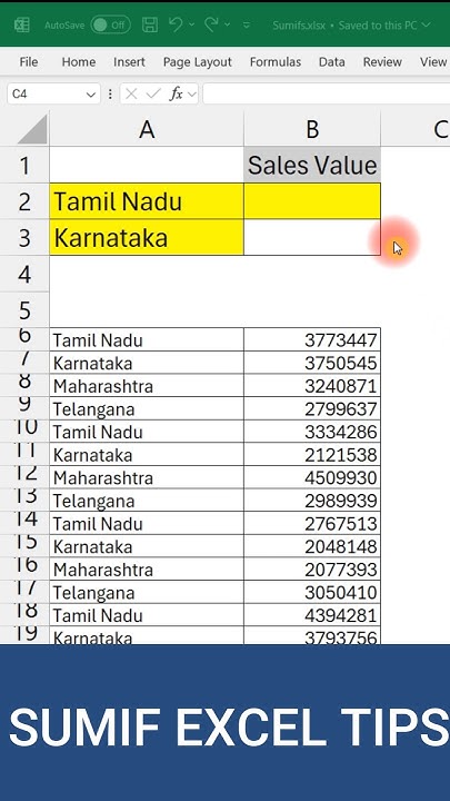 Excel Tips Tricks to Quickly use SUMIF Function #excel #exceltips #exceltricks #shorts #formula ...