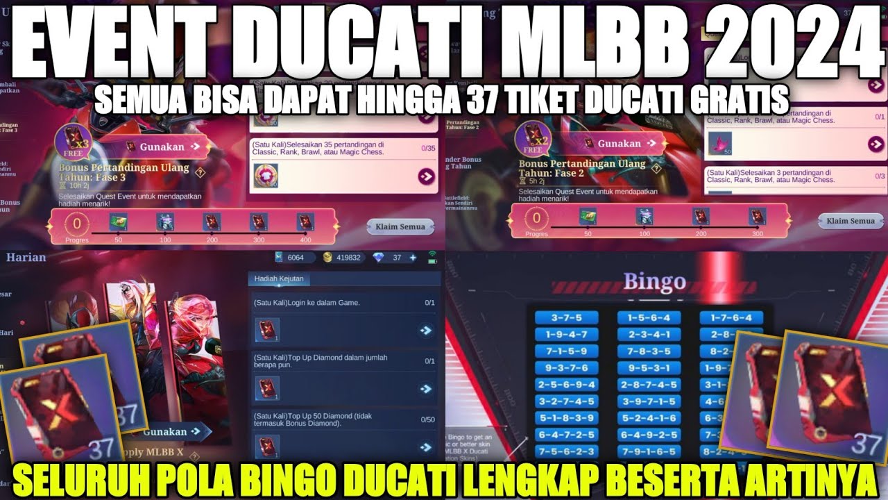 1000% WORK IT!! SELURUH POLA BINGO EVENT DUCATI SKIN LEOMORD | 37 TIKET ...