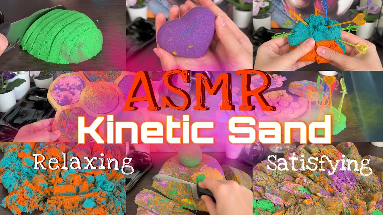 ASMR Kinetic Sand | Sand Cutting ASMR Sounds | Very Satisfying and ...