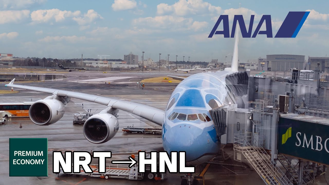 ANA NH184 Tokyo(NRT)-Honolulu(HNL) A380-841(PremiumEconomy) - YouTube