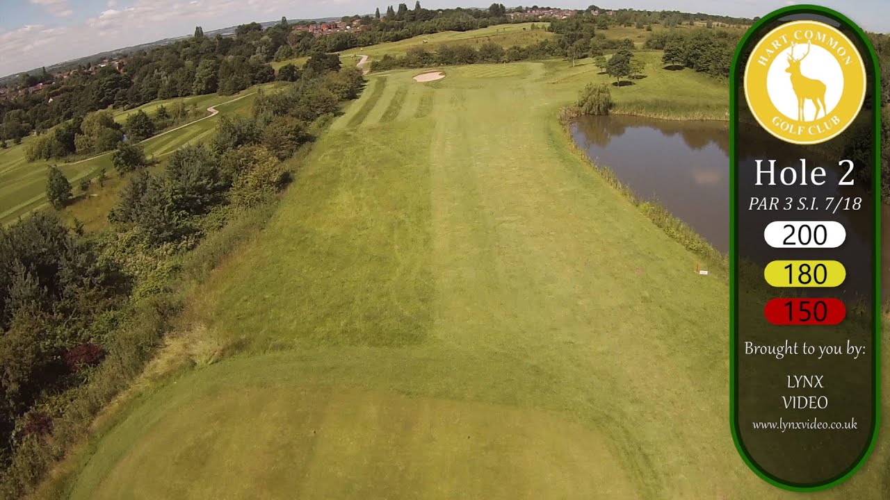 Hart Common Golf Club - hole 2 flyover - YouTube
