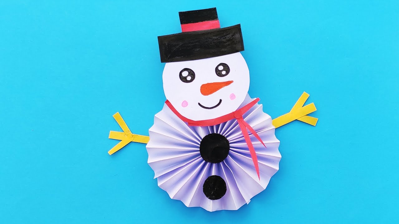 How to make a paper snowman | Cute snowman making idea | Christmas ...