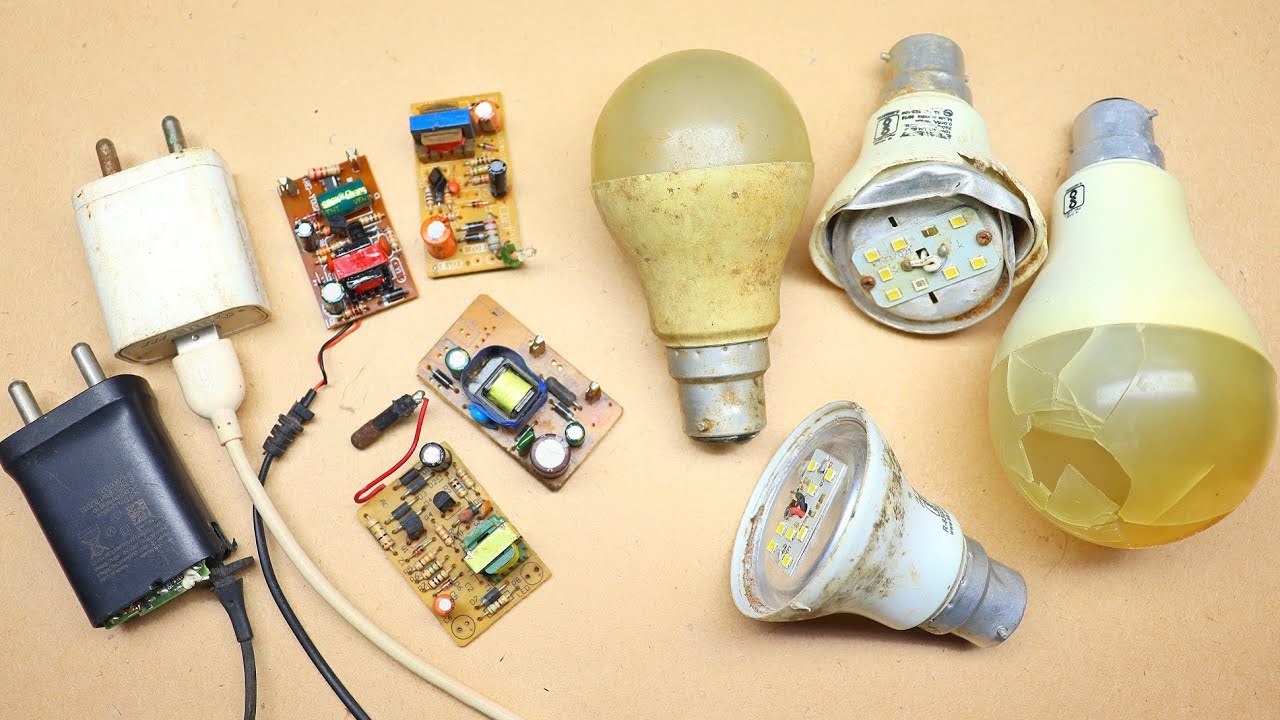 Awesome Uses of Old Mobile Charger and LED Light Bulbs - YouTube