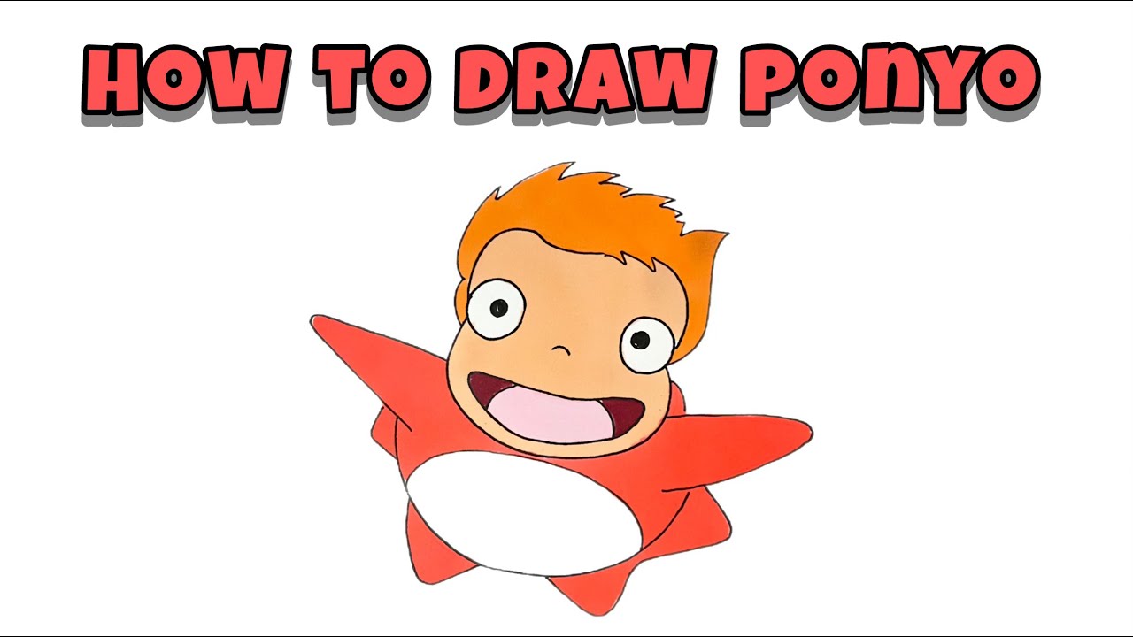 How to Draw Ponyo: Red Goldfish with Human Head Drawing Masterclass ...